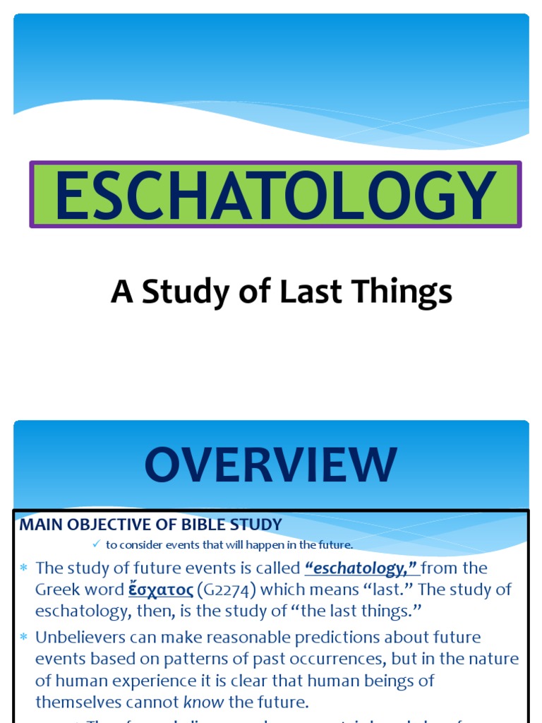 Eschatology: A Study of Last Things | Download Free PDF | Eschatology ...
