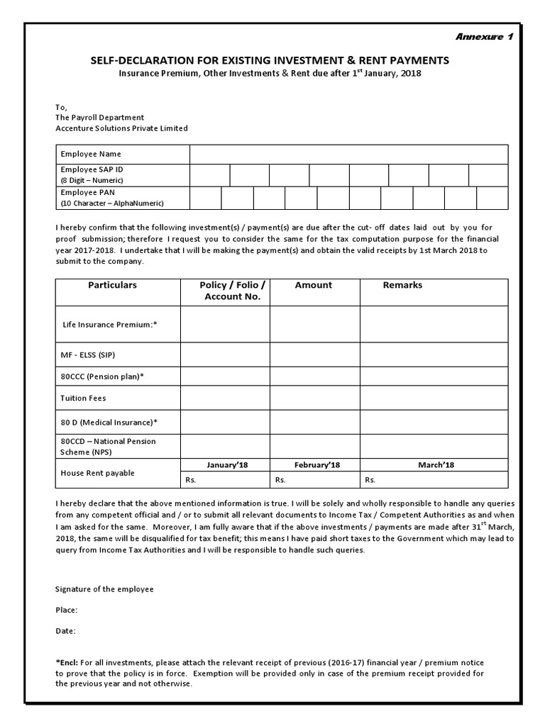 Self-Declaration for Address Proof | PDF | Business | Finance & Money ...