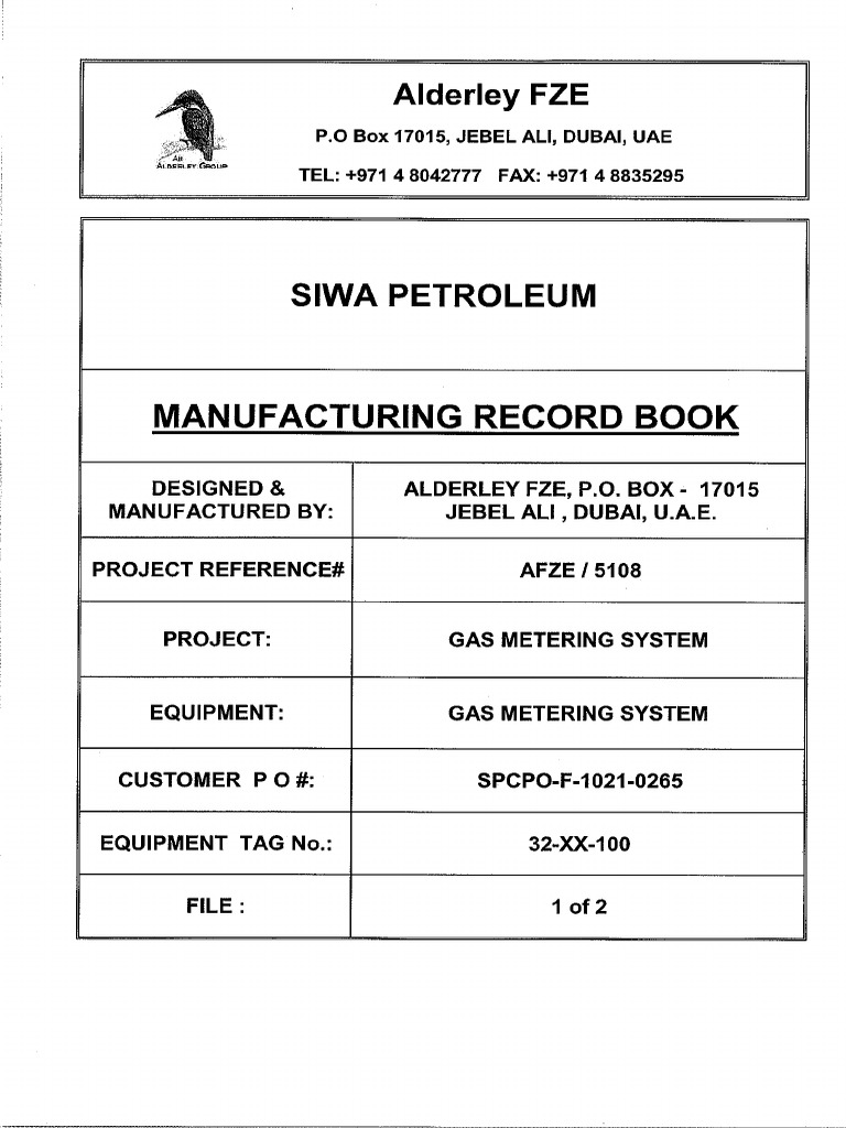 5108 Manufacturing Record Book 1