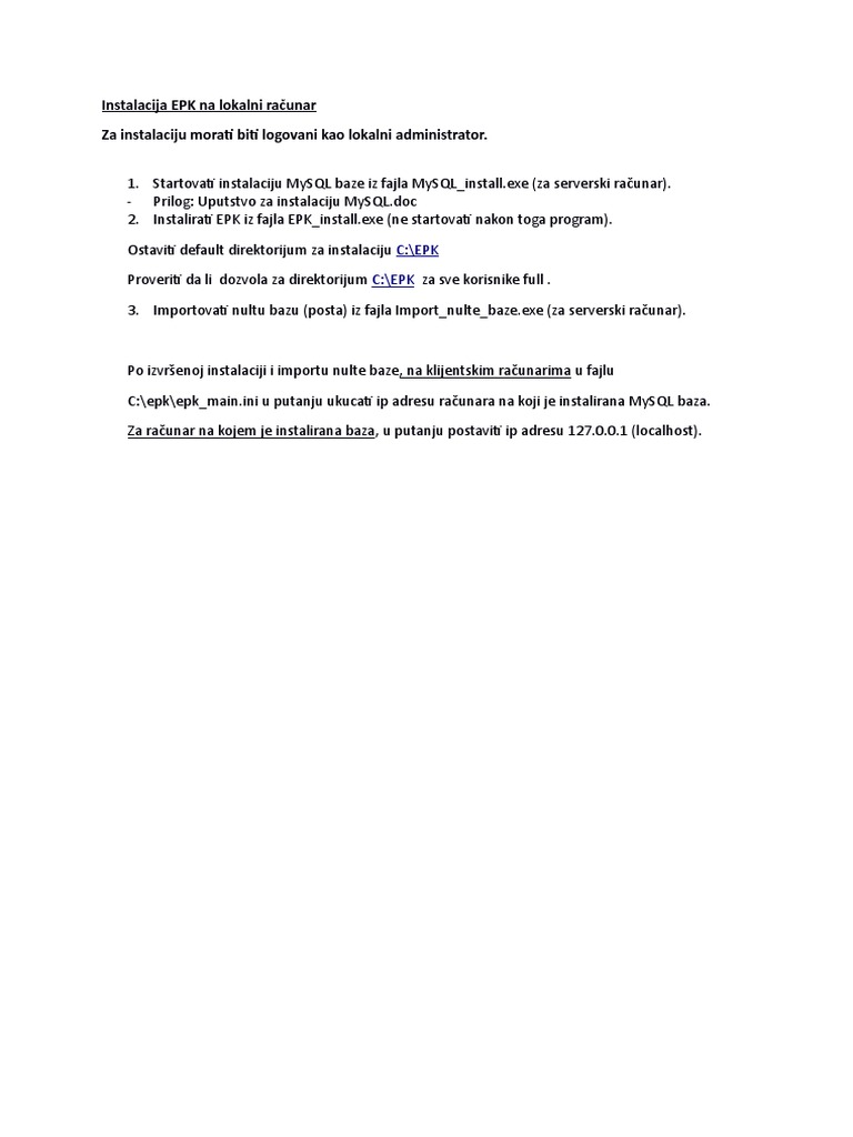 Uputstvo Za Instalaciju EPK | PDF