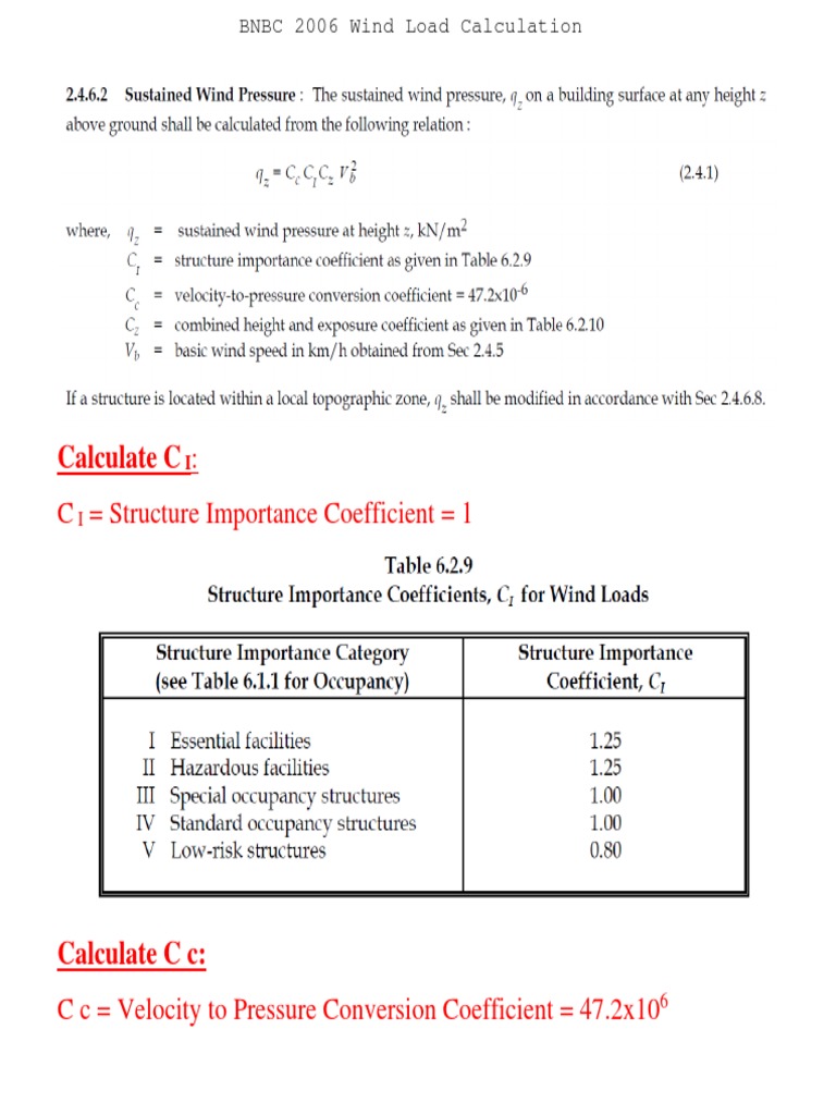 BNBC-2006 WIND Calculation | PDF | Wound | Weather