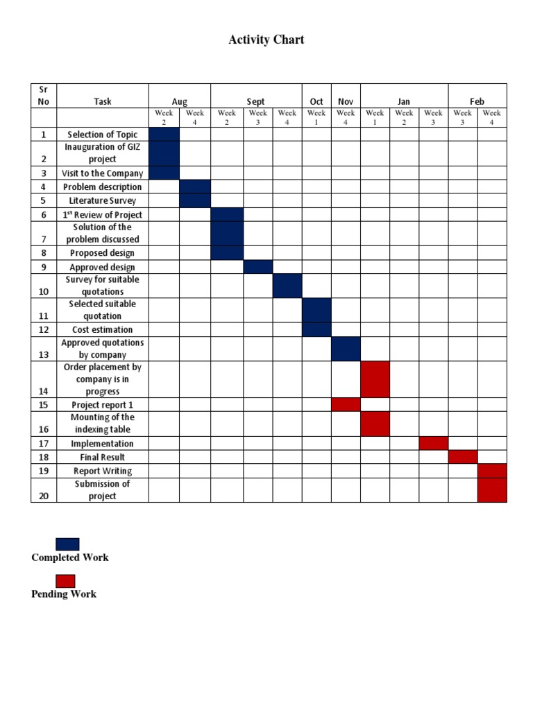 Activity Chart: Week 2 Week 4 Week 2 Week 3 Week 4 Week 1 Week 4 Week 1 ...