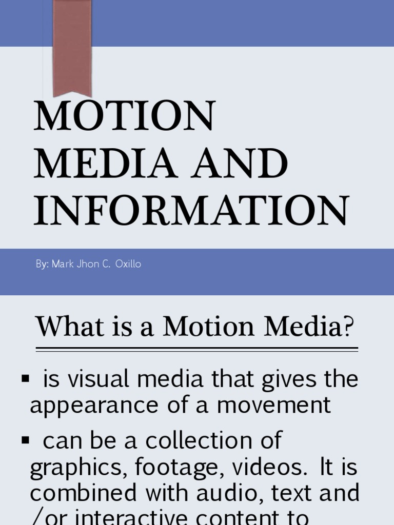 Understanding Motion Media Elements | PDF | Mass Media | Video