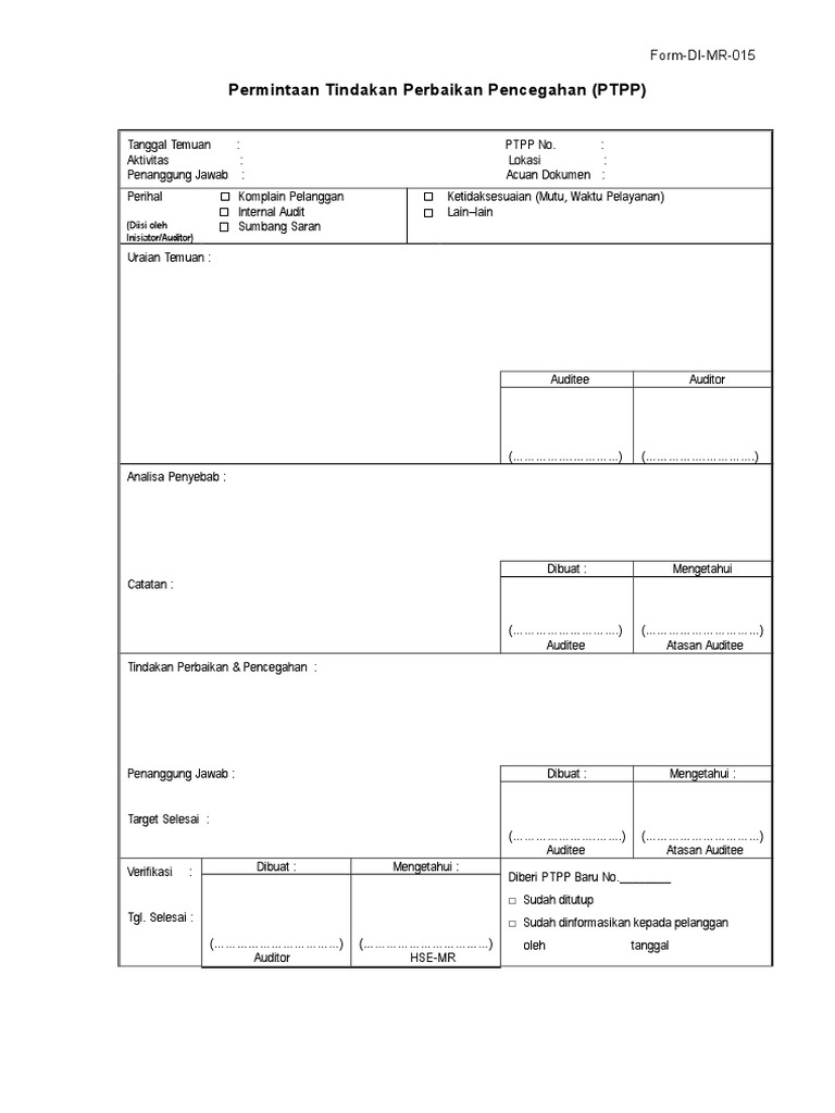 Form PTPP | PDF | Pengelolaan Keuangan & Uang