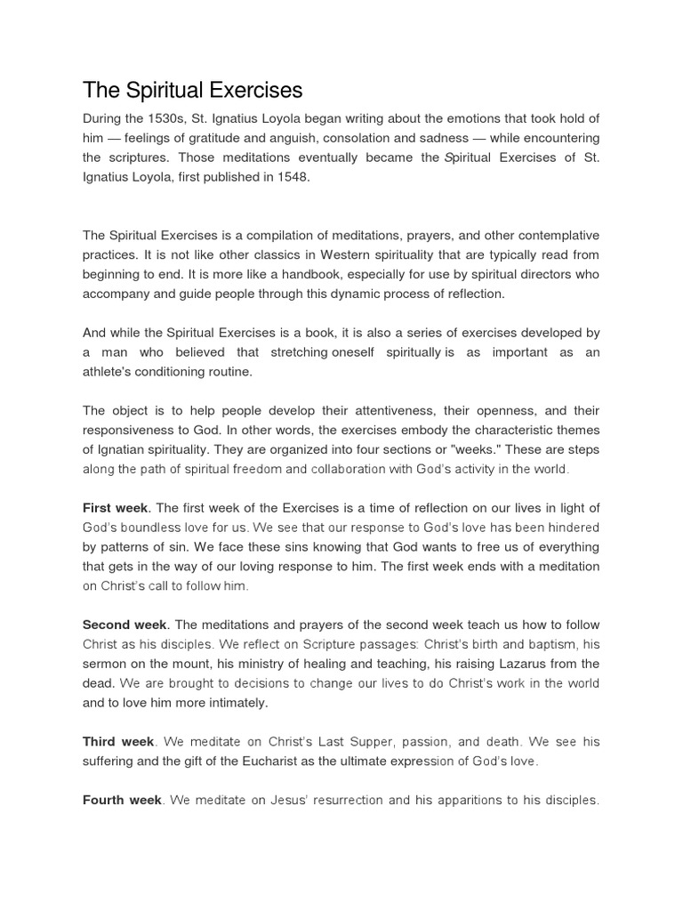 An Overview of the Spiritual Exercises: A Handbook for Spiritual ...