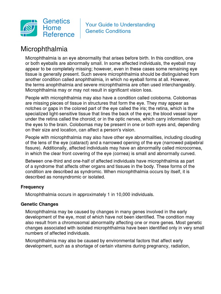 Micro PH Thal Mia | PDF | Human Eye | Genetics