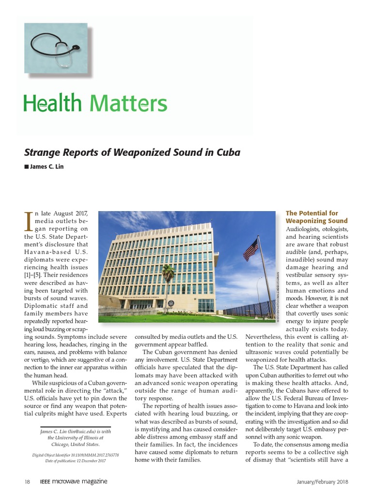 Strange Reports of Weaponized Sound in Cuba (Health Matters) | PDF ...