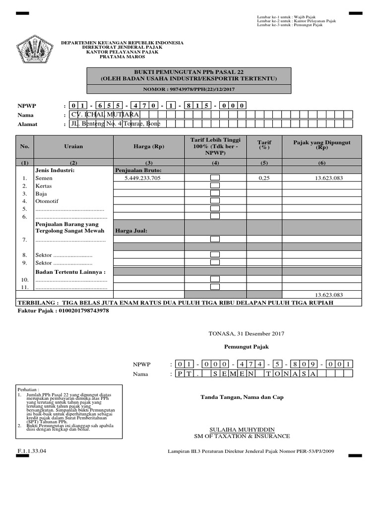 PPH 22 | PDF | Pengelolaan Keuangan & Uang
