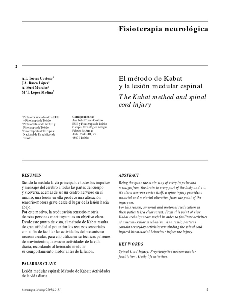 Método Kabat PDF | PDF | Contracción muscular | Músculo