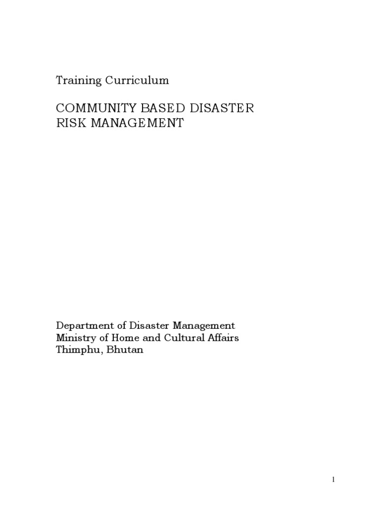 Draft CBDRM Maunal | PDF | Emergency Management | Disaster Risk Reduction