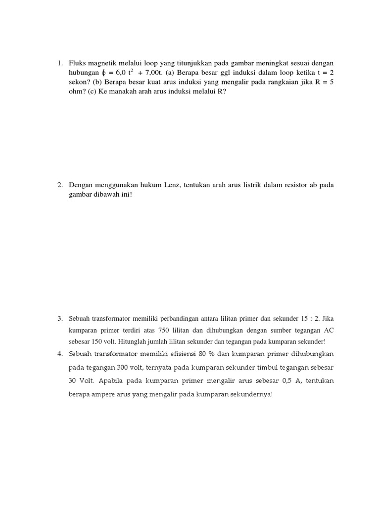 Fluks Magnetik Melalui Loop Yang Titunjukkan Pada Gambar Meningkat ...