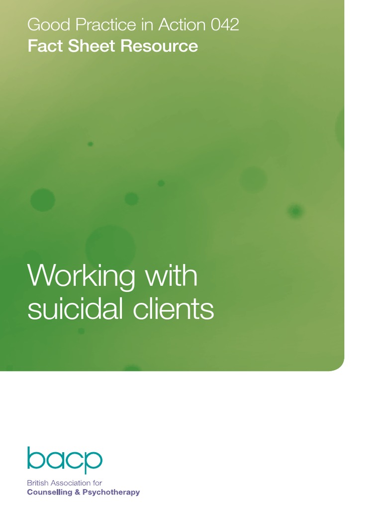 BACP - Working With Suicidal Clients | PDF | Psychotherapy ...