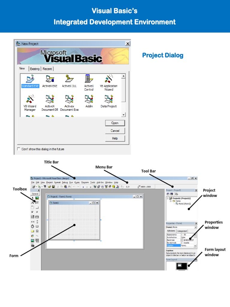 Project Dialog: Title Bar Tool Bar Menu Bar | PDF