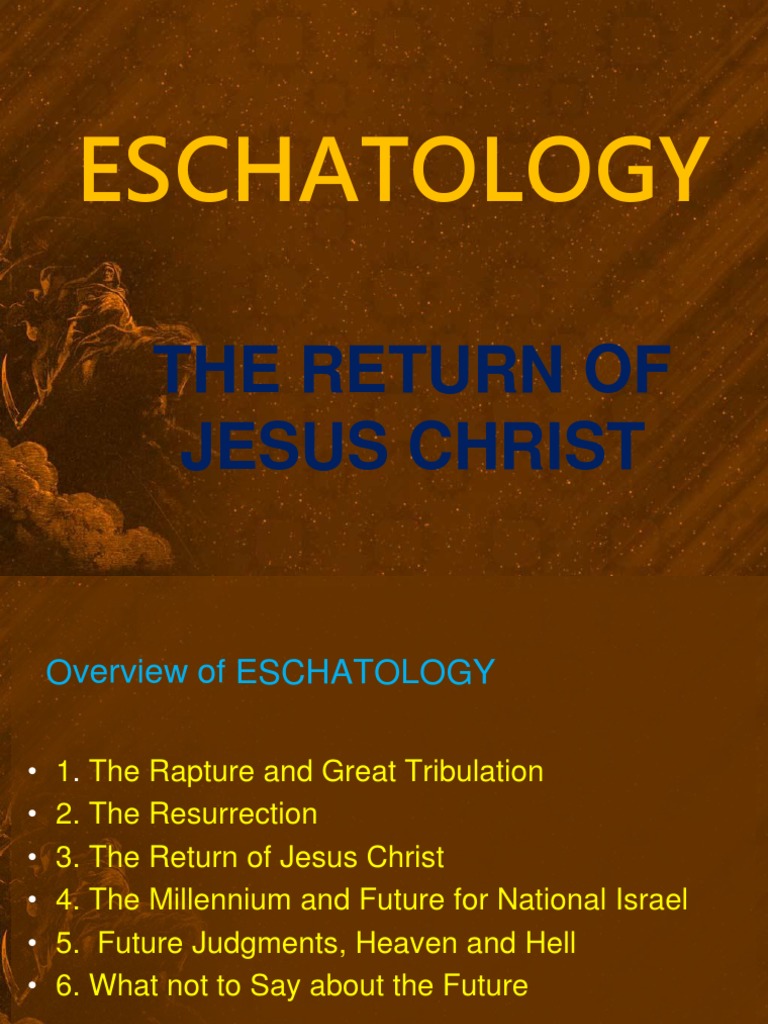 Eschatology -The Return of Christ | Rapture | Second Coming