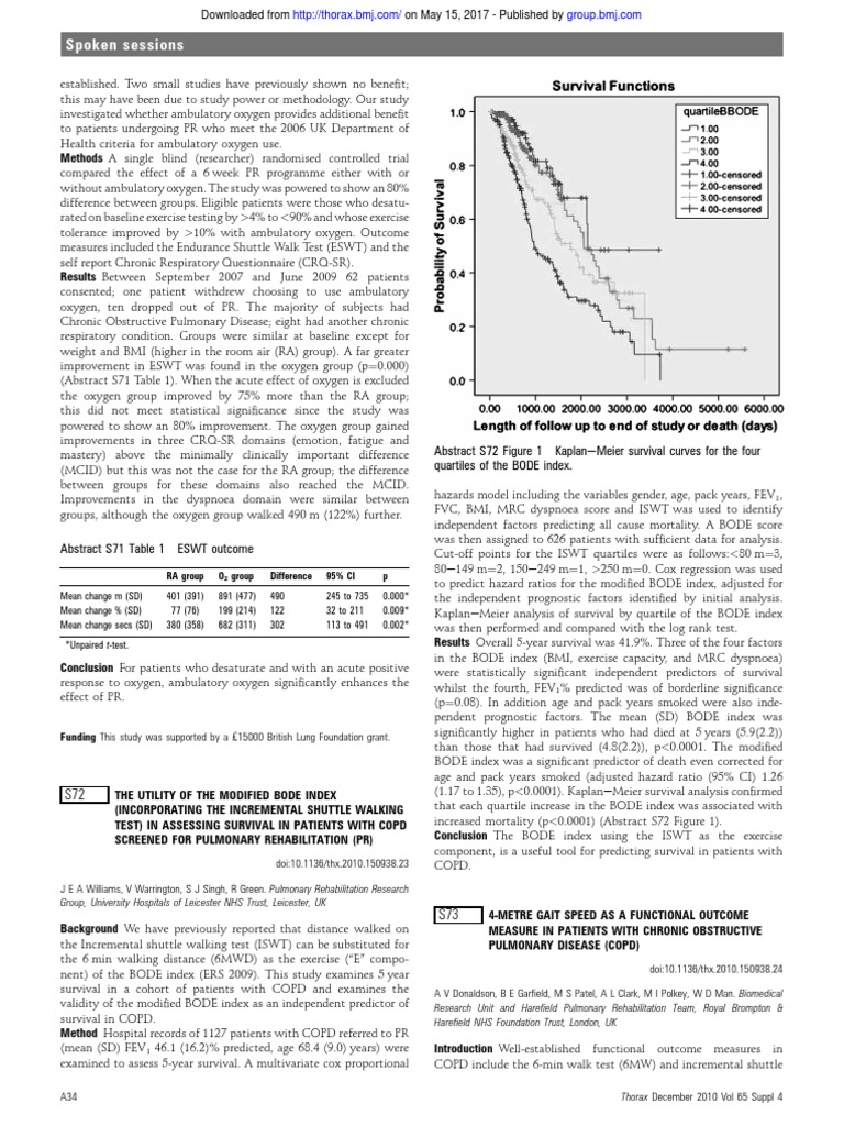 4-Metre Gait Speed As A Functional Outcome Measure in Patients With ...