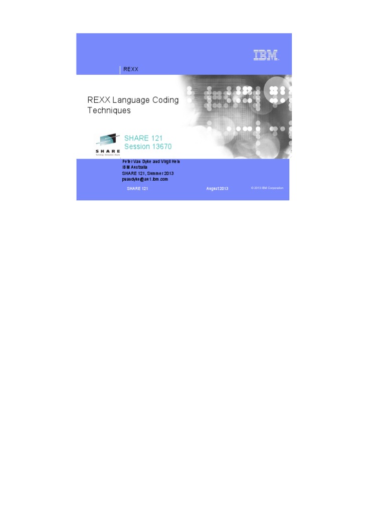 REXX Language Coding Techniques | PDF | Subroutine | Computer Programming