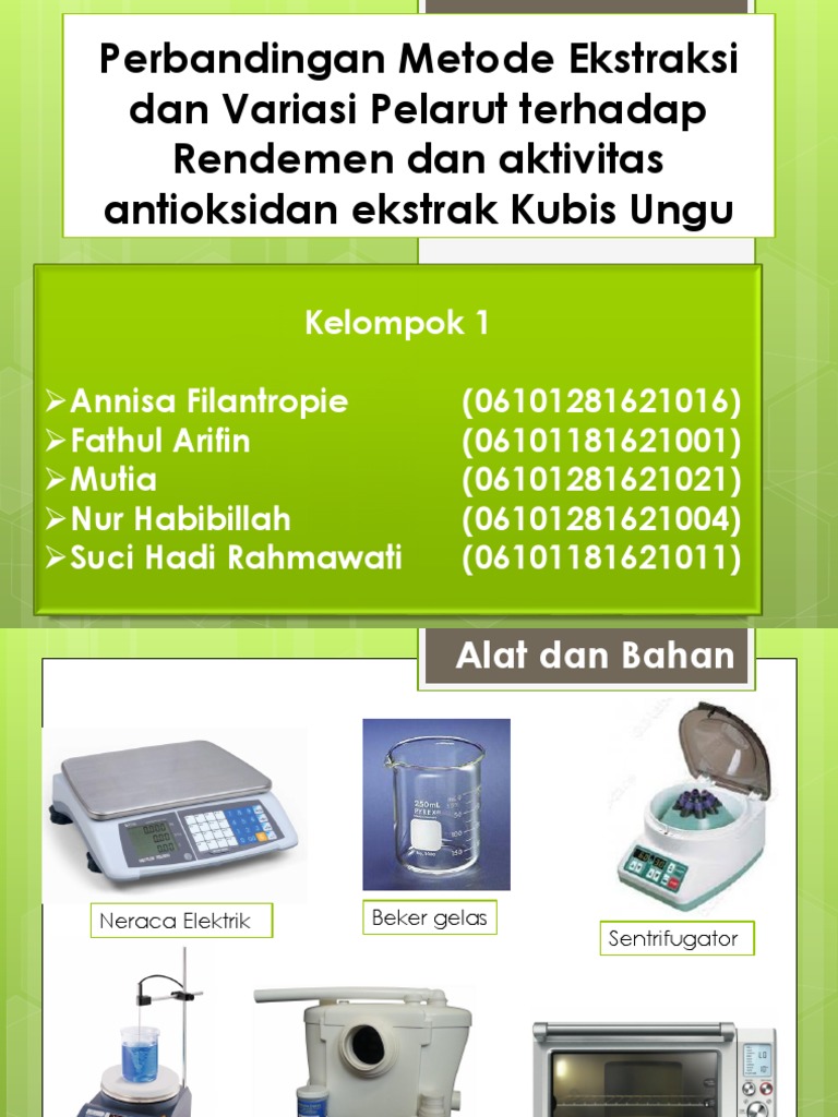 Perbandingan Metode Ekstraksi Dan Variasi Pelarut Terhadap Rendemen | PDF