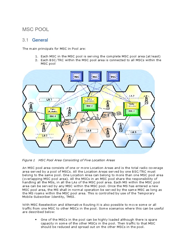MSC Pool: General | PDF | Data Transmission | Telecommunications Standards