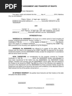 Deed of Assignment and Transfer of Rights Sample | PDF | Assignment ...