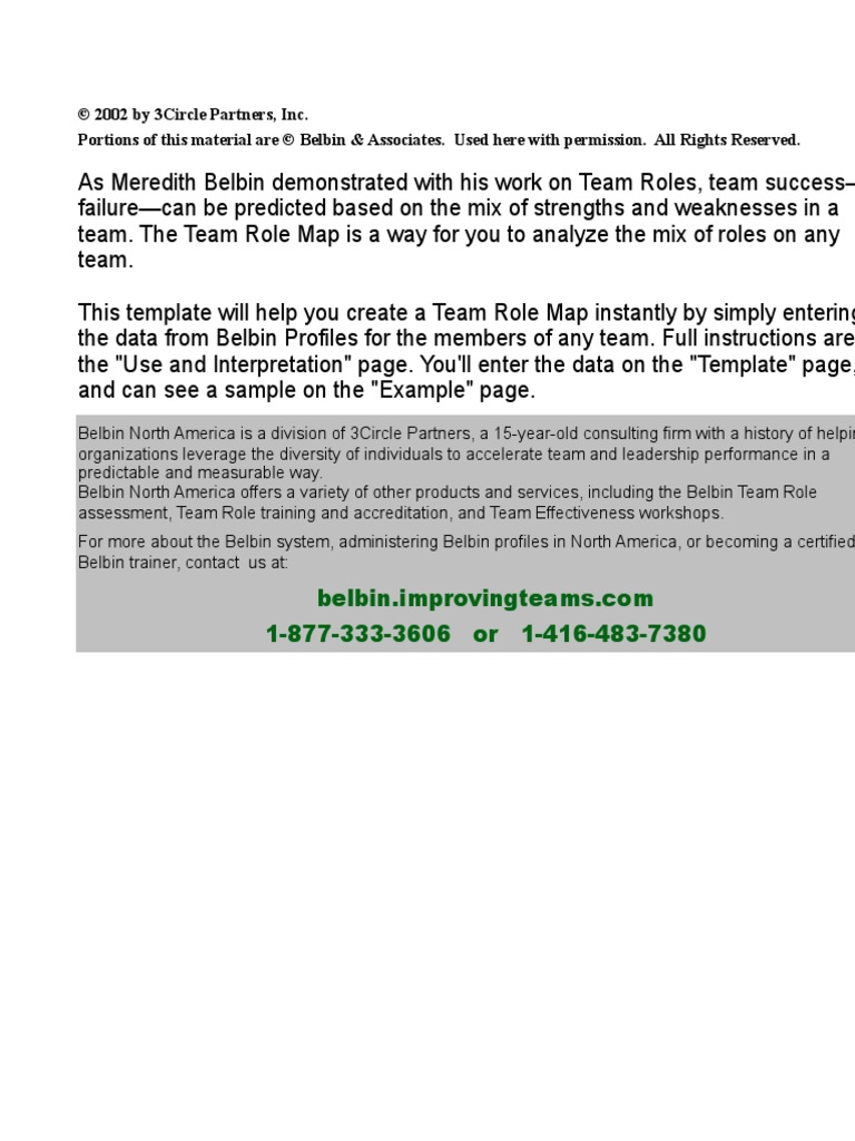 Belbin Team Map Template | PDF | Business