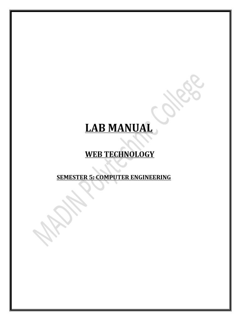 Lab Manual: Web Technology | Download Free PDF | Html Element | Cascading Style Sheets