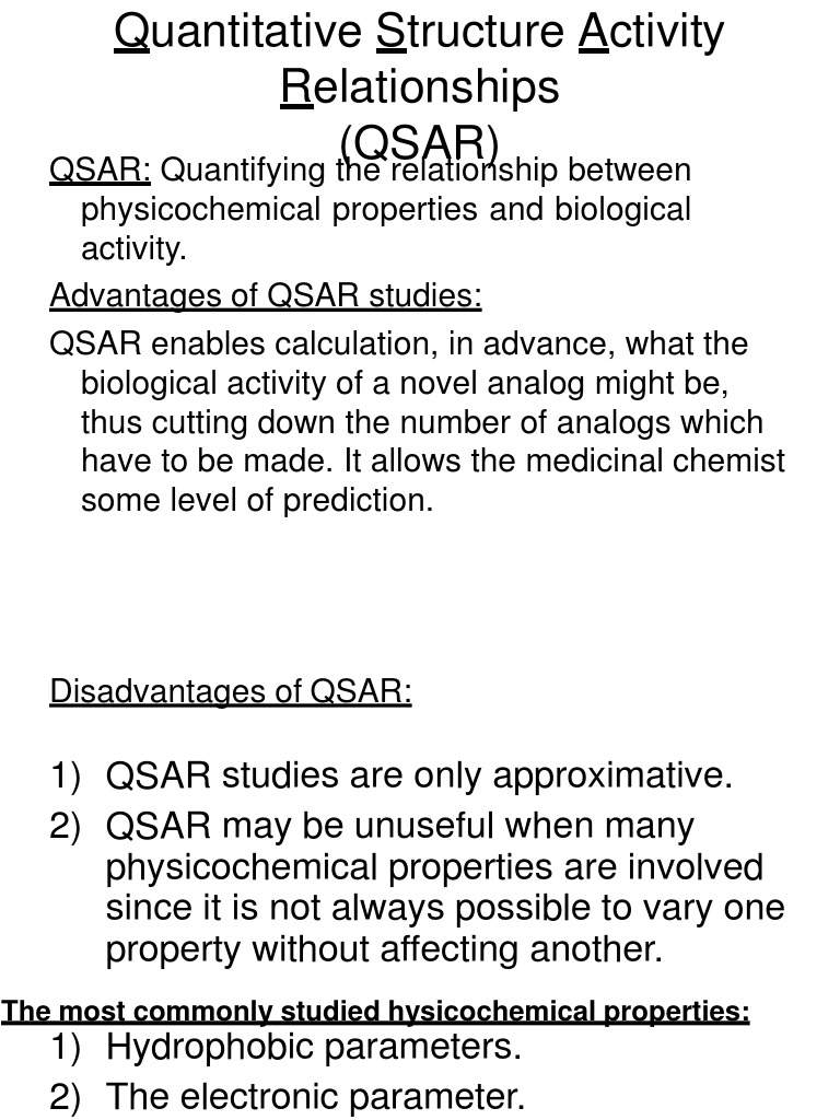 Qsar | PDF | Quantitative Structure–Activity Relationship | Organic ...