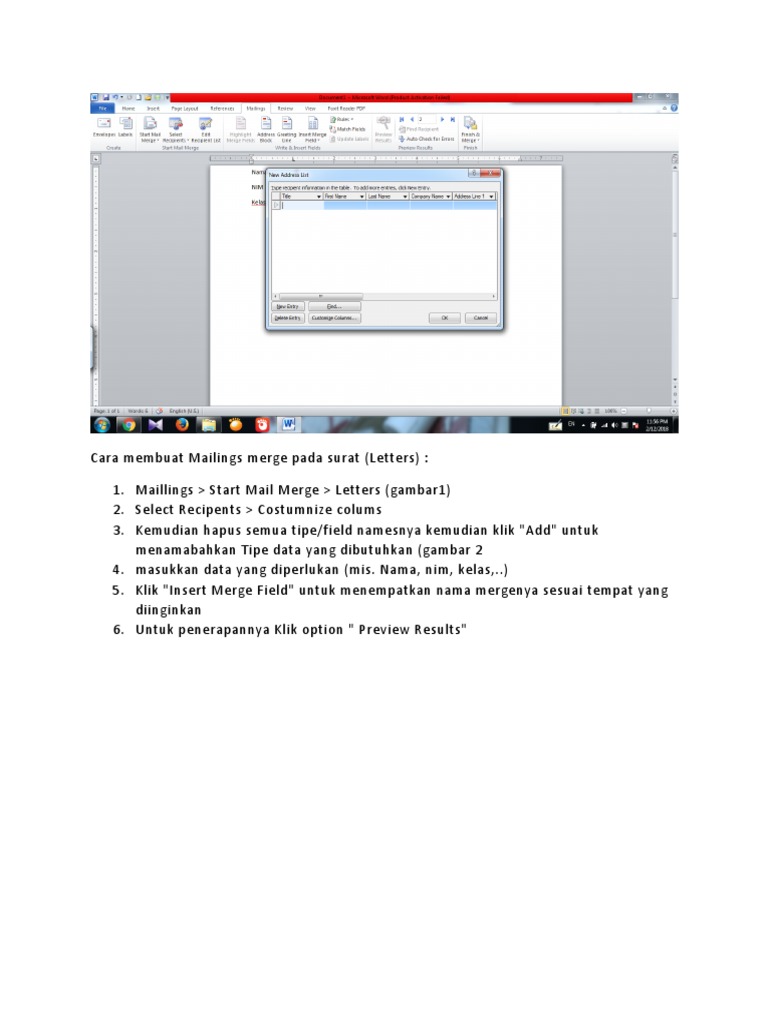 Cara Penggunaan Mail Merge | PDF