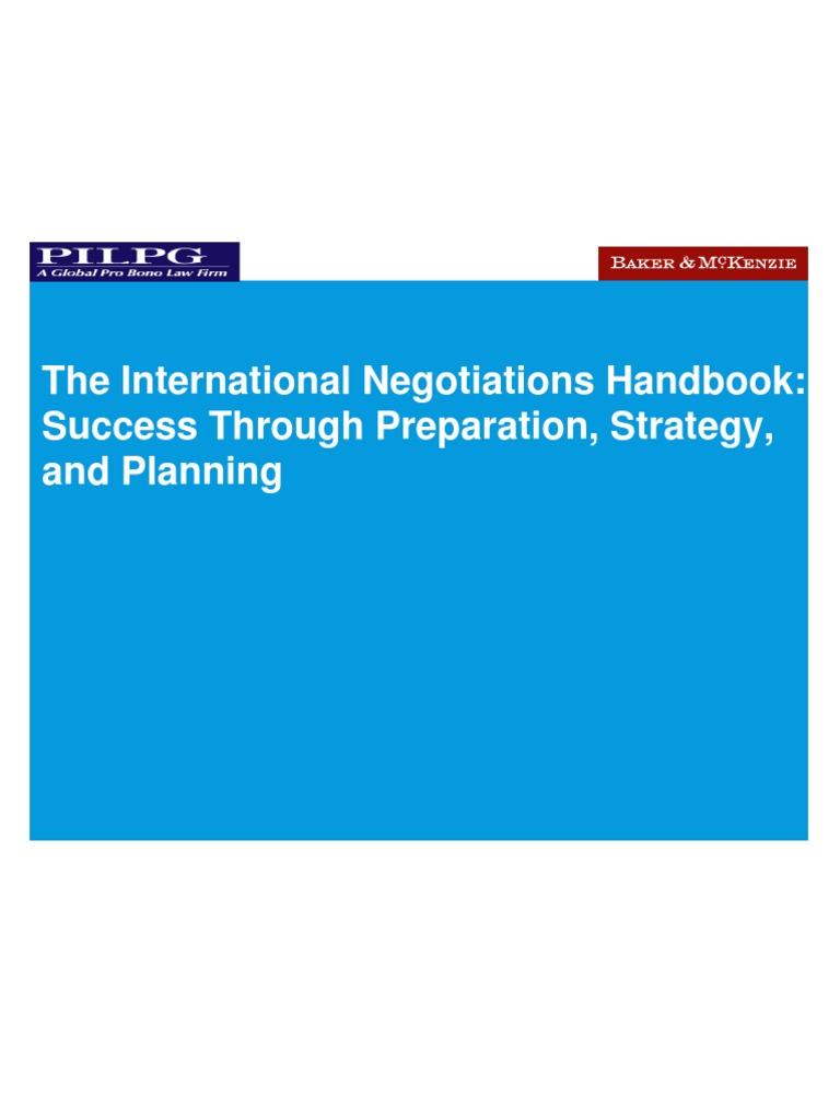 International Negotiation Handbook | PDF | Negotiation | Mediation