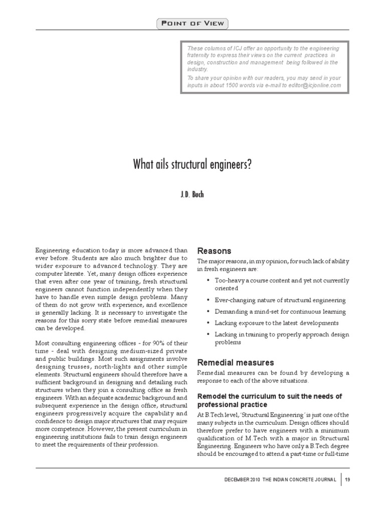 What Ails Structural Engineers? | PDF | Engineer | Curriculum