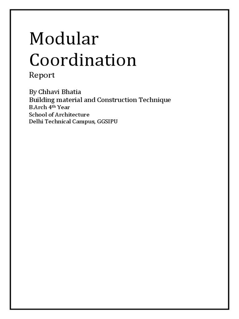 Modular Coordination Report | PDF | Wall | Modularity
