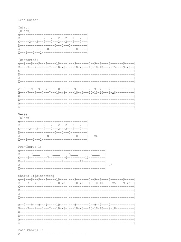 Revolution Guitar Tab Guide | PDF | Song Structure | Classical Compositions