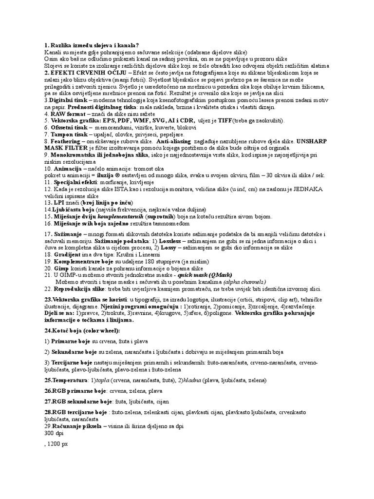 Digitalna Obrada Teksta I Slike Prvi Ispitni Rok 1 | PDF