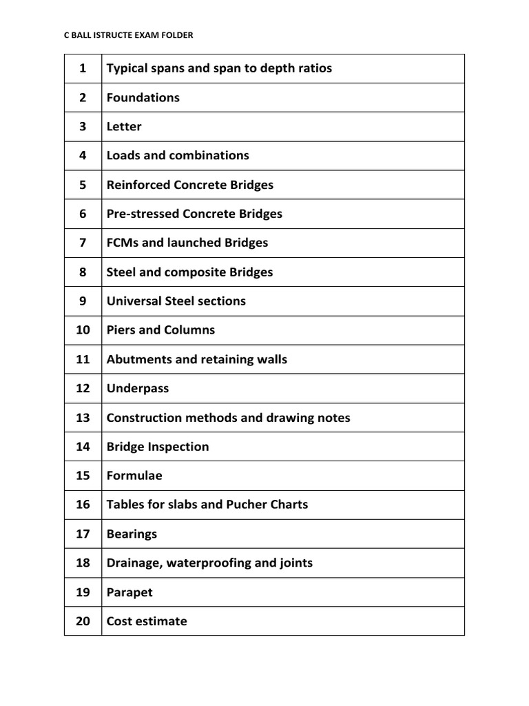 IStructE Exam Folder Q3 Contents | PDF | Economic Sectors | Engineering