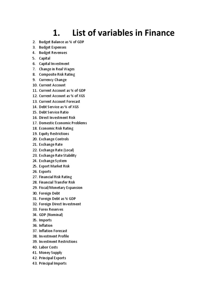 List of Variables in Finance | Current Account | Dividend