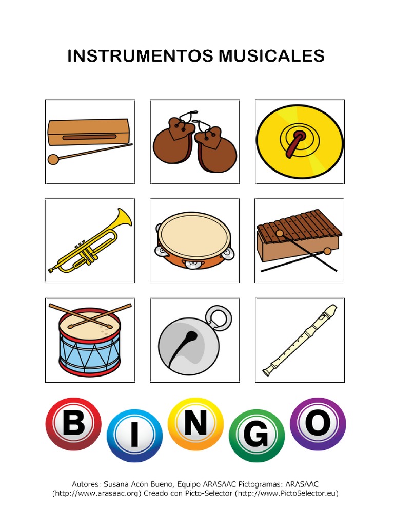 Bingo Instrumentos Musicales 3x3