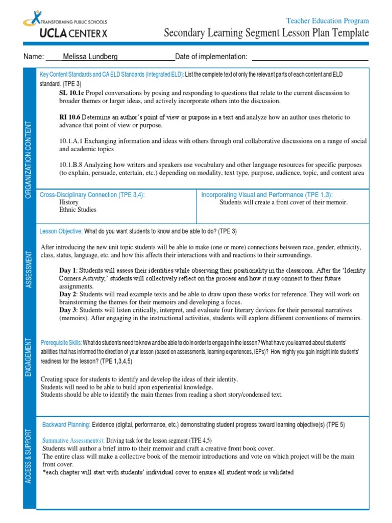 Tep Secondary Learning Segment | PDF | Educational Assessment | Lesson Plan