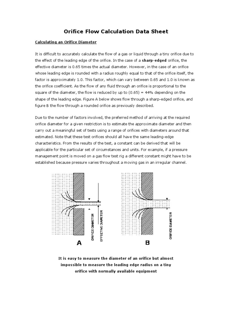 Orifice Calculation | Soft Matter | Continuum Mechanics