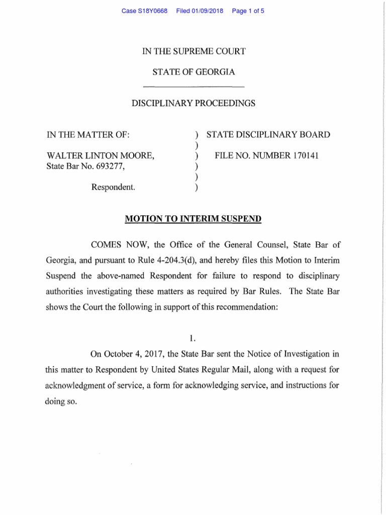 Georgia Supreme Court File | PDF | Disbarment | Common Law
