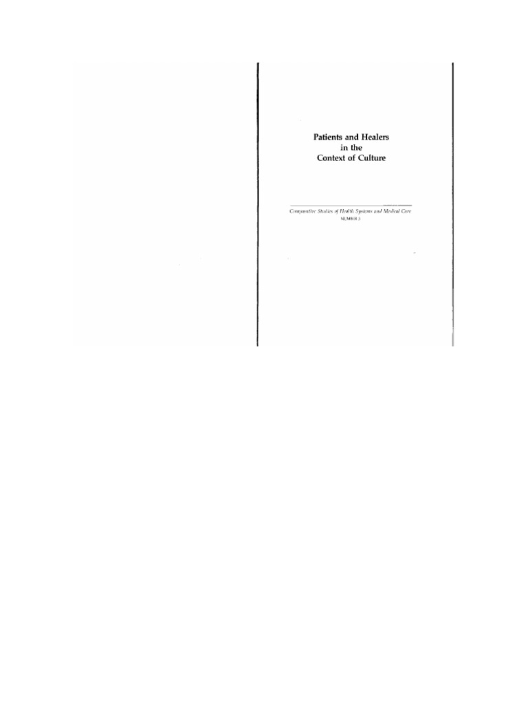 Kleinman - Patients and Healers in The Context of Culture | PDF