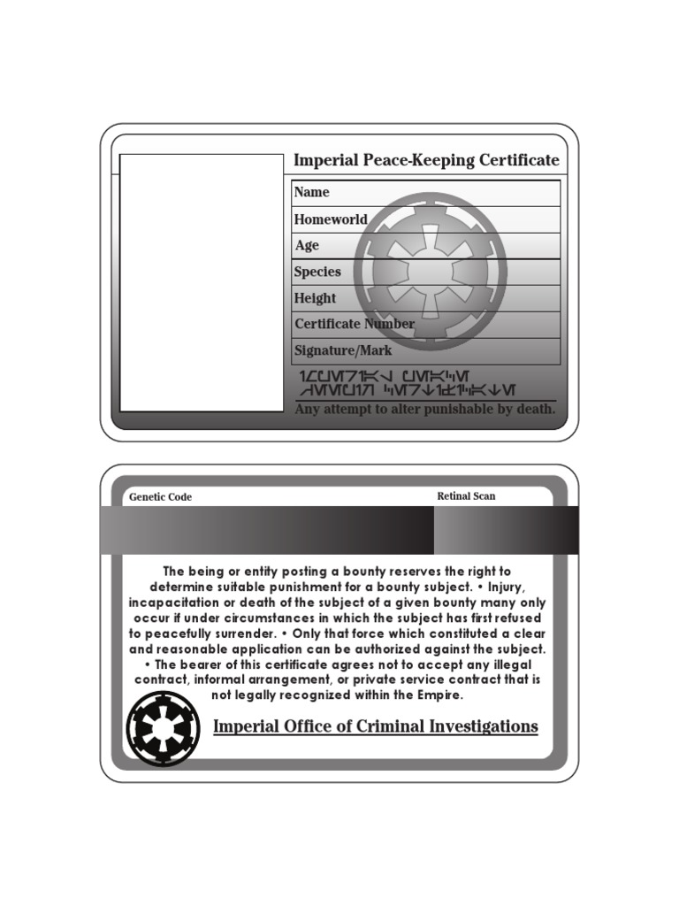 Bounty Hunter License | PDF
