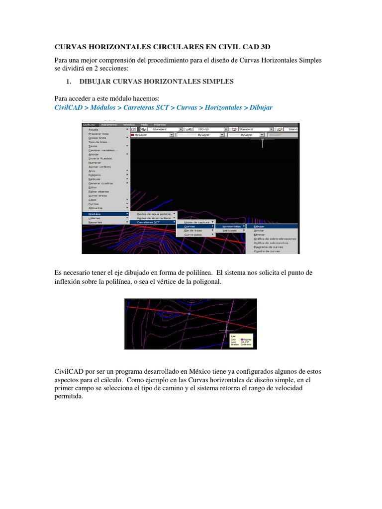 Curvas Horizontales Circulares en Civil Cad 3d | PDF | Curva | Geometría