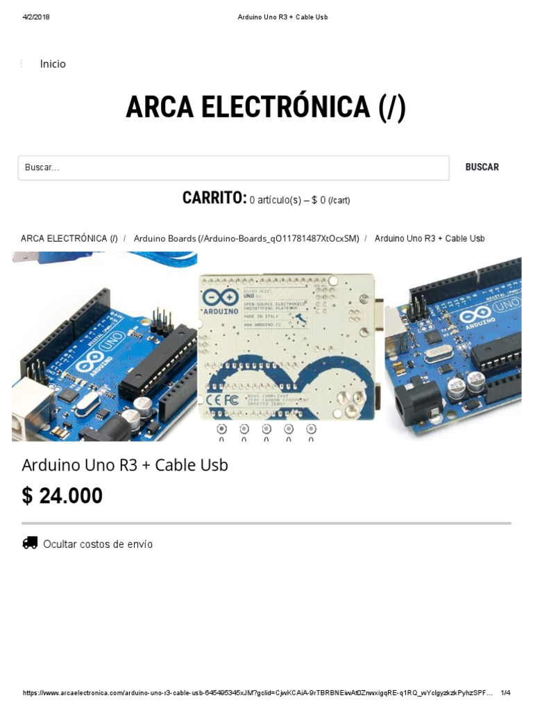 Arduino Uno R3 + Cable Usb | PDF | Arduino | USB