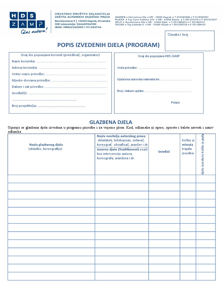 Popis Izvedenih Djela Program 2017 | PDF