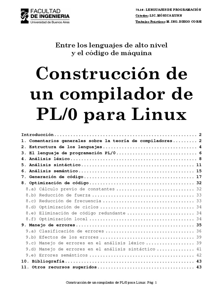 Compilador de PL-0 para Linux | PDF | Compilador | Lenguaje ensamblador