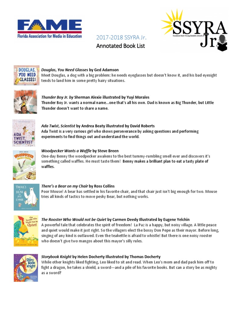Annotated Book List: 2017-2018 SSYRA JR | PDF