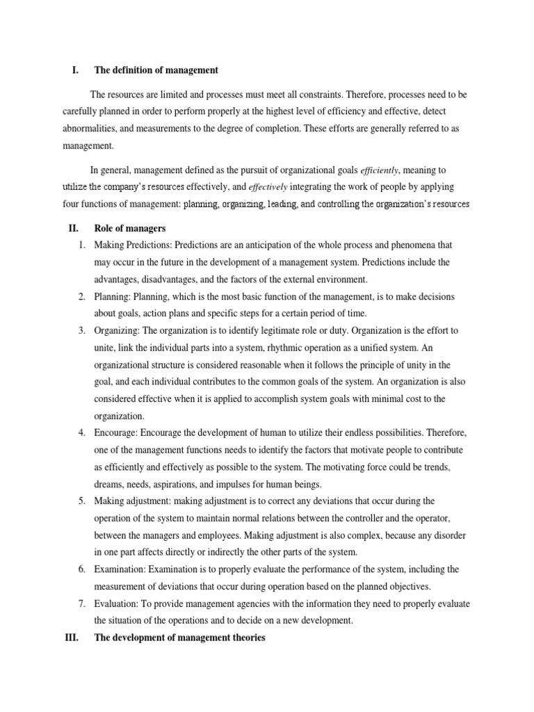 The Definition of Management | PDF | System | Quality Management