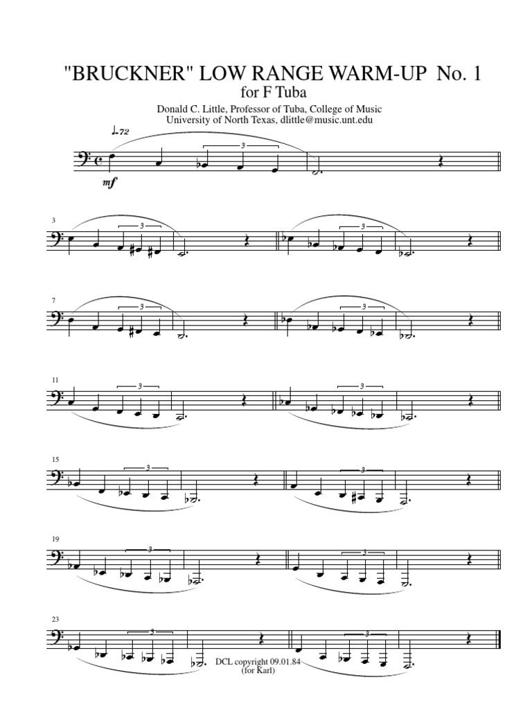 Bruckner F Tuba Warm Up 1 | PDF