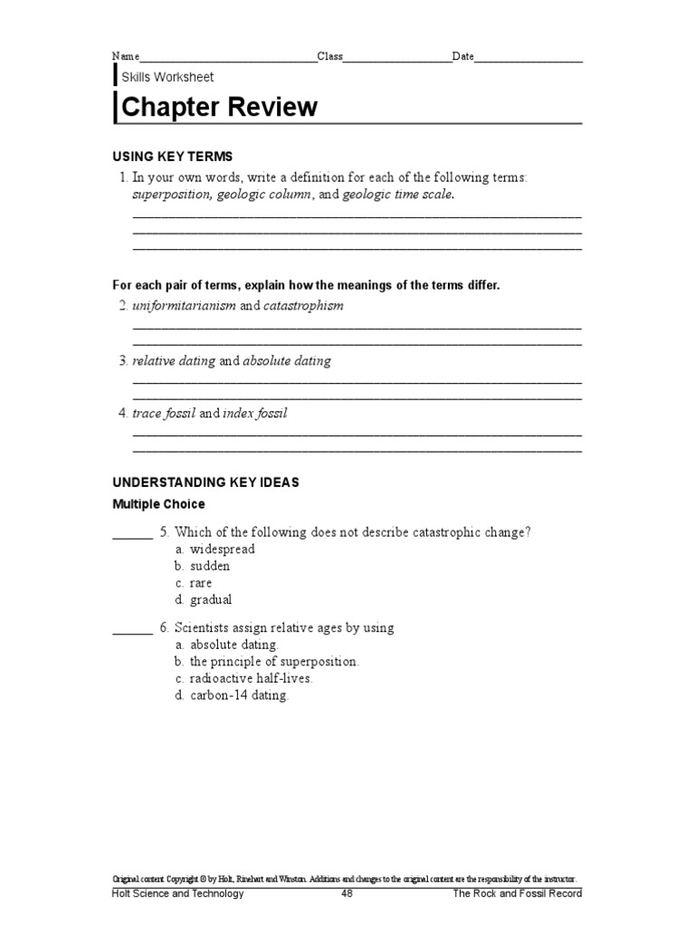 Chapter Review Rock and Fossil Record | PDF | Fossil | Geology