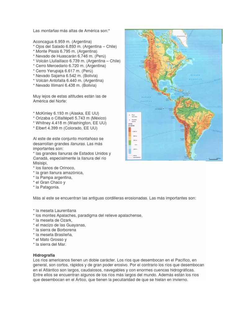 Las características geográficas más destacadas de América: una ...