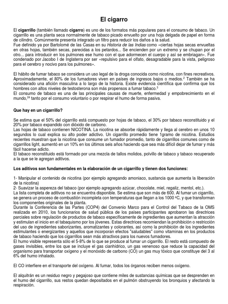 El Cigarro | PDF | Cigarrillo | Tabaco